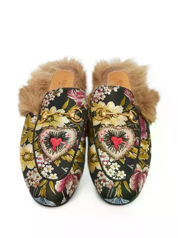 Gucci Princetown Horsebit Brocade Mules