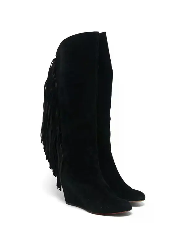 CHRISTIAN LOUBOUTIN Fringe Wedge Boots