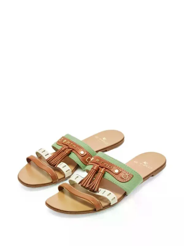 Etro Fringe Leather Slides
