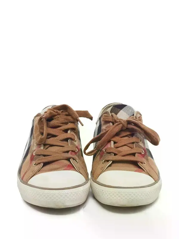 Burberry House Check Canvas And Leather Trim Sneakers