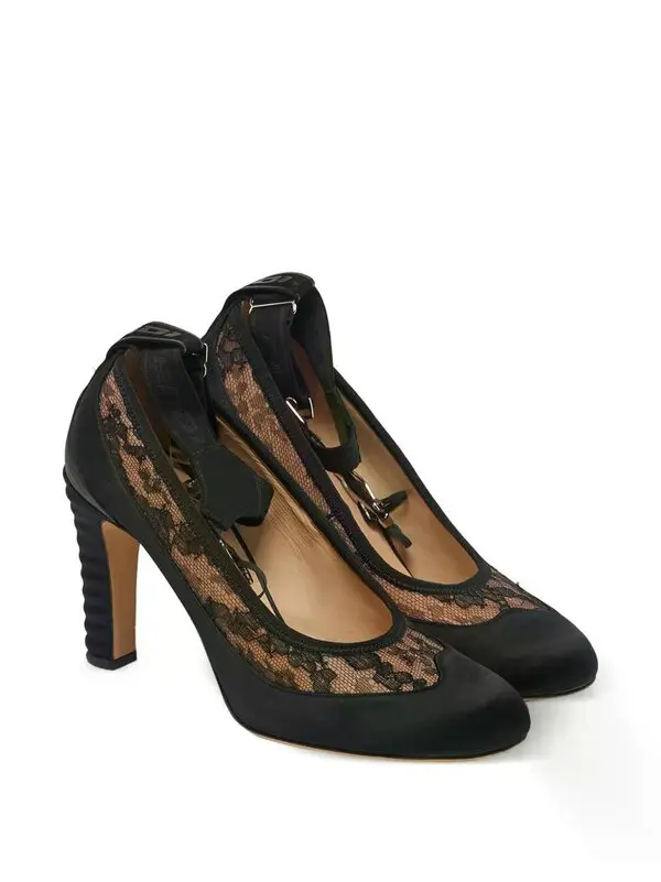 Fendi Promenade Lace Heeled Pumps