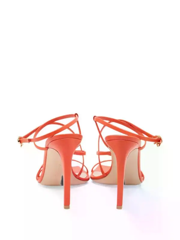 GIANVITO ROSSI Leather Square Toe Stiletto Heel Sandals