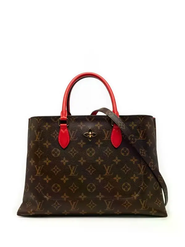 LOUIS VUITTON Monogram Flower Tote Satchel - Brown