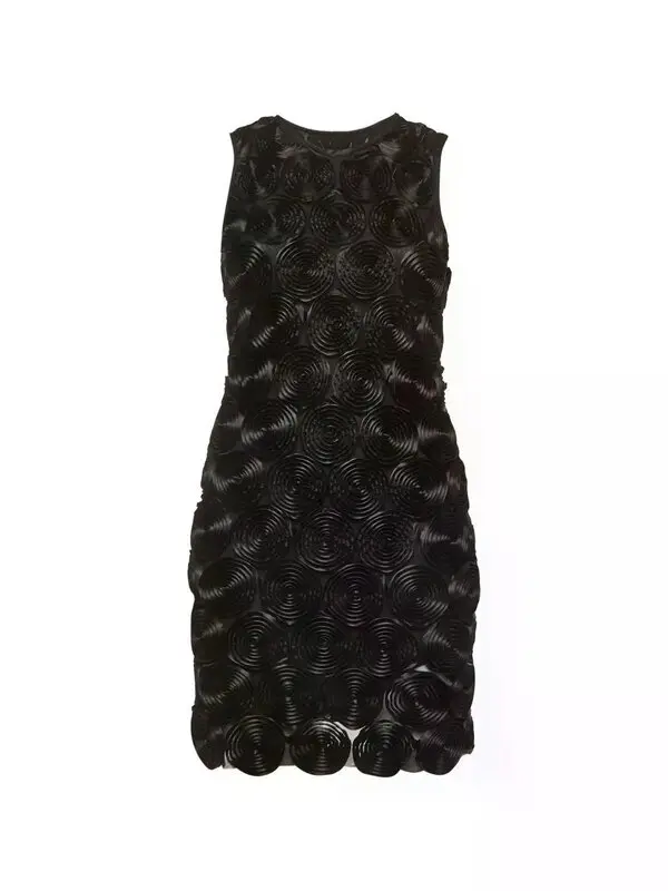 Burberry Sleeveless Rose Detail Mini Dress