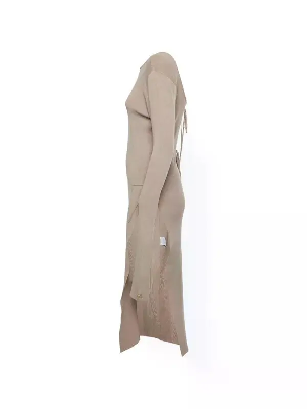 Magda Butrym Knitted Tie-up Top And Midi Skirt Set