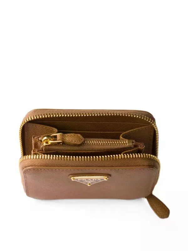 Prada Small Saffiano-leather Wallet - Neutrals
