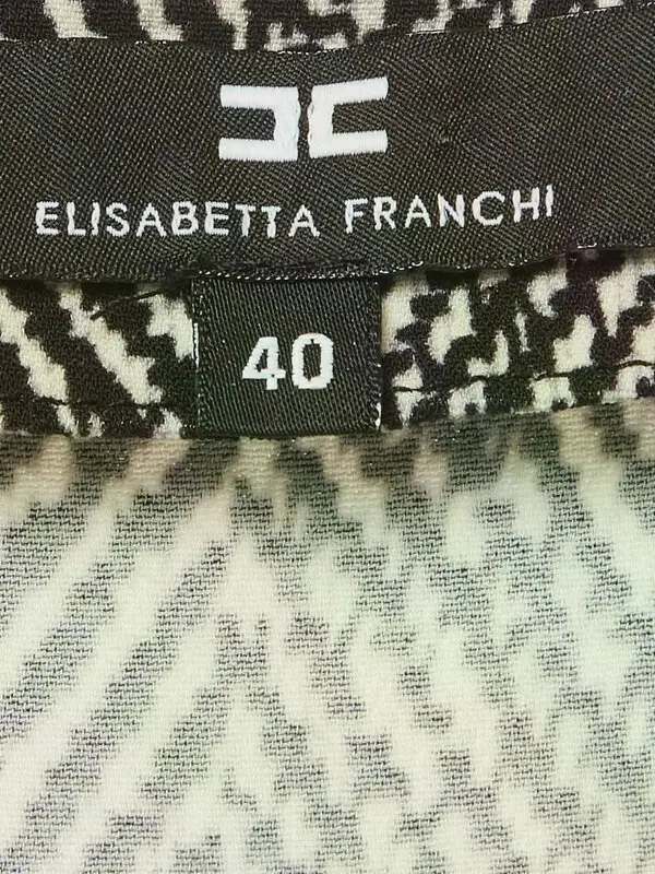 Elisabetta Franchi Herringbone Crepe V-neck Mini Dress