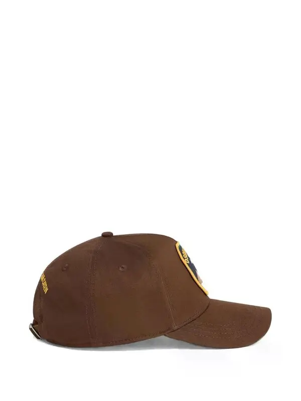Dsquared2 Gabardine Baseball Cap With Embroidered Patch - Brown