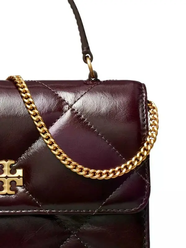 Tory Burch Mini Kira Diamond Quilt Distressed Top-handle Crossbody - Red