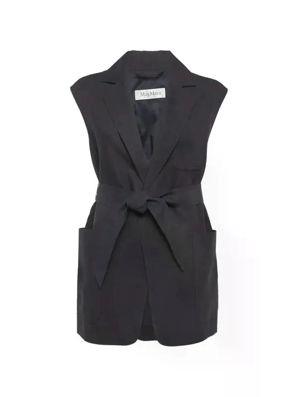 Max Mara Belted Sleeveless Jacket