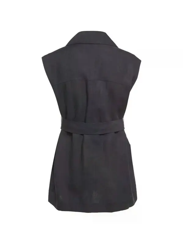 Max Mara Belted Sleeveless Jacket