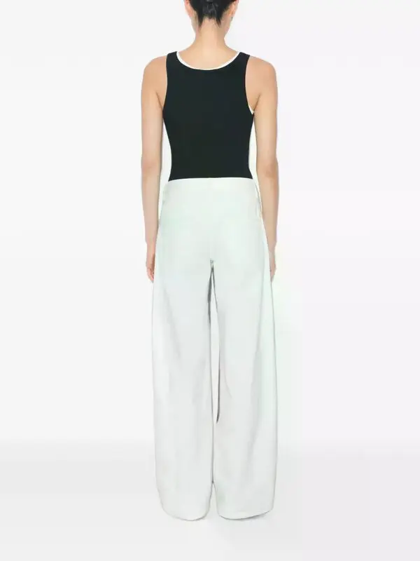 Tory Burch Ribbed Viscose Knit Tank Top With Double T Charm