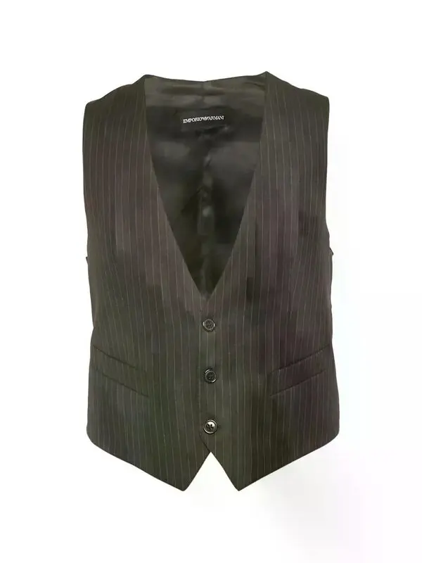 Emporio Armani Wool Pinstripe Vest