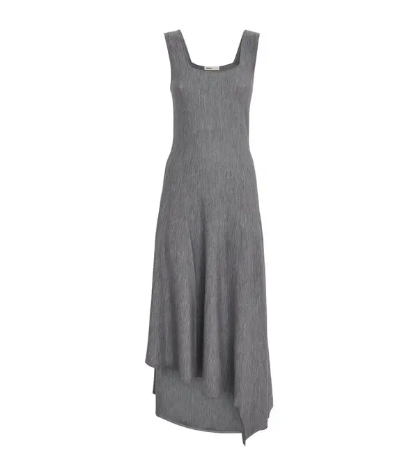 Khaite Merino Wool Seberg Midi Dress - Grey