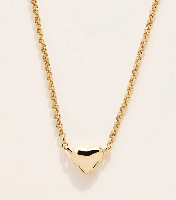 ASTRID & MIYU Plated Sterling Silver Heart Necklace - Gold