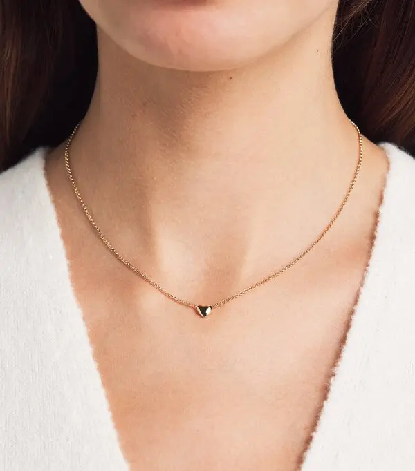 ASTRID & MIYU Plated Sterling Silver Heart Charm Necklace