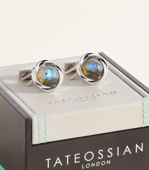 Tateossian Rhodium-plated Sterling Silver Mobius Cufflinks