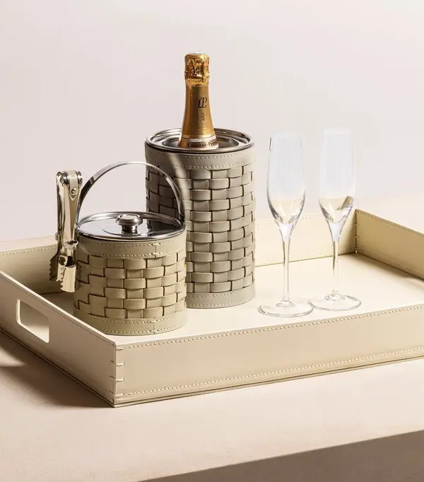 RIVIERE Woven Leather Barcelona Bottle Cooler