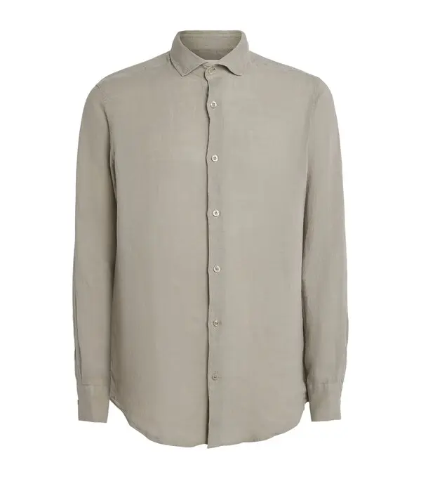Frescobol Carioca Linen Antonio Shirt - Green