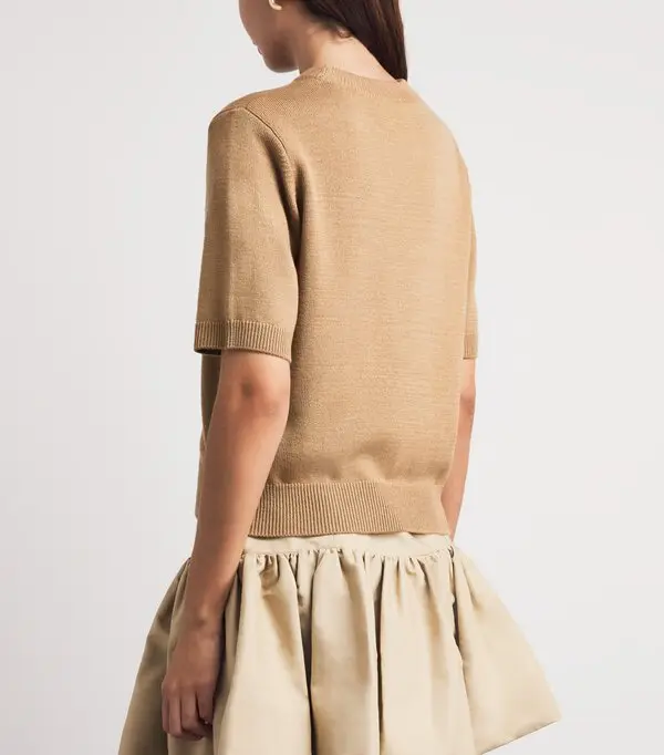 GANNI Merino Flower Appliqué Sweater