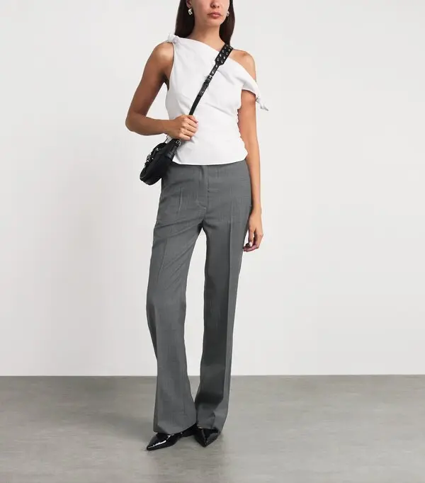 GANNI Wool-blend Straight Trousers