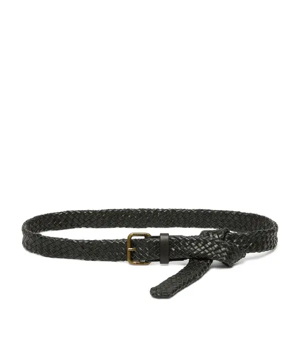 Max Mara Leather Woven Belt - Black
