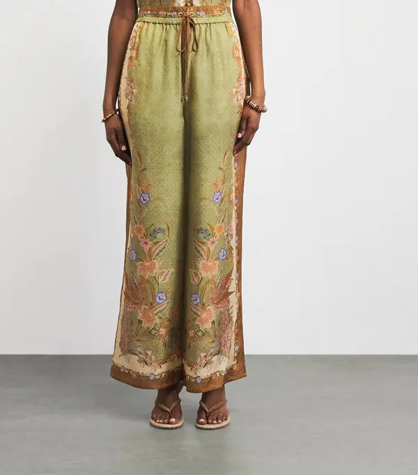 Zimmermann Silk Indra Wide-leg Trousers