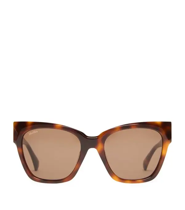 Max Mara Acetate Tortoiseshell Butterfly Sunglasses - Beige