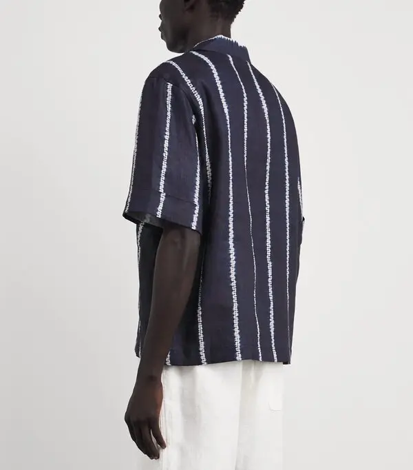 Commas Linen Shibori Stripe Shirt