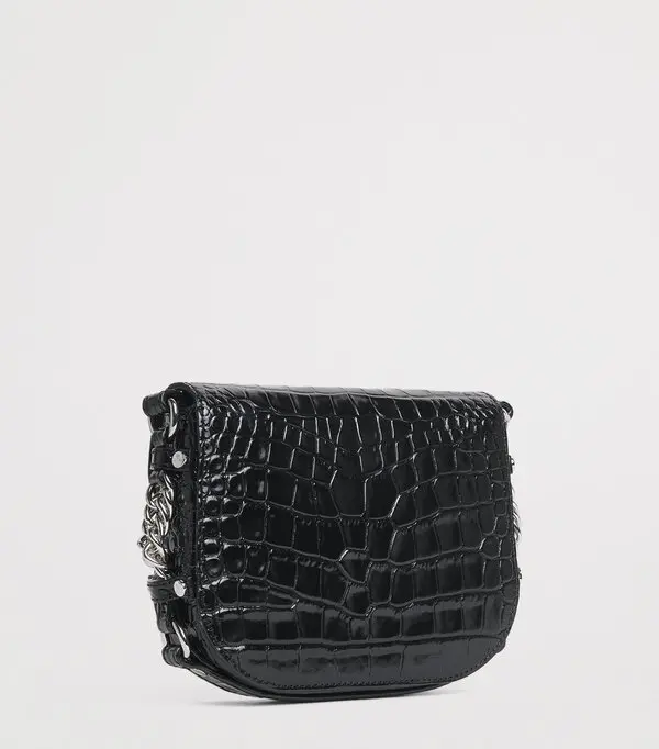 VIVIENNE WESTWOOD Hunter Croc-embossed Leather Cross-body Bag
