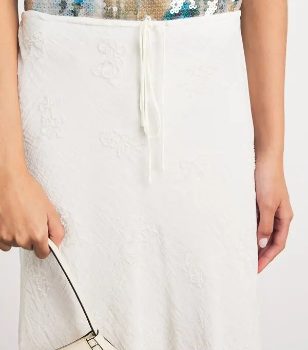 Staud Embellished Lucia Midi Skirt