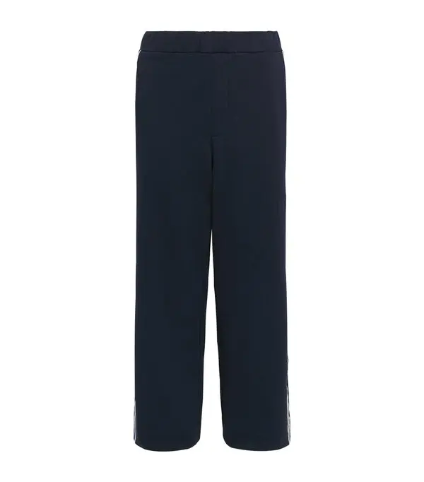 Commas Crochet Stripe Sweatpants - Navy