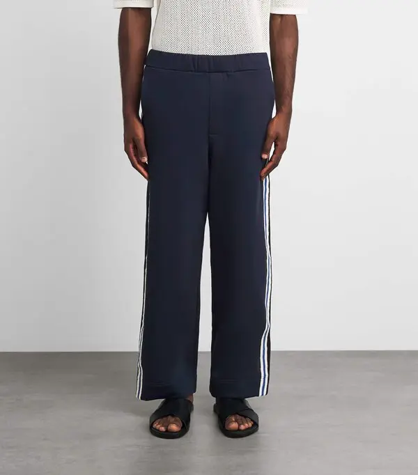 Commas Crochet Stripe Sweatpants - Navy