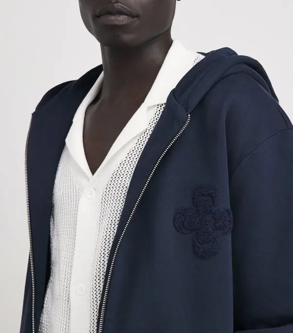 Commas Cotton Floral Bouclé Hoodie