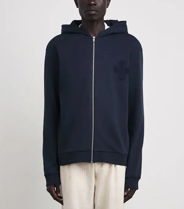 Commas Cotton Floral Bouclé Hoodie