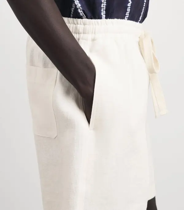 Commas Linen Drawstring Shorts