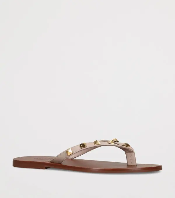 Valentino Garavani Leather Rockstud Flip Flops