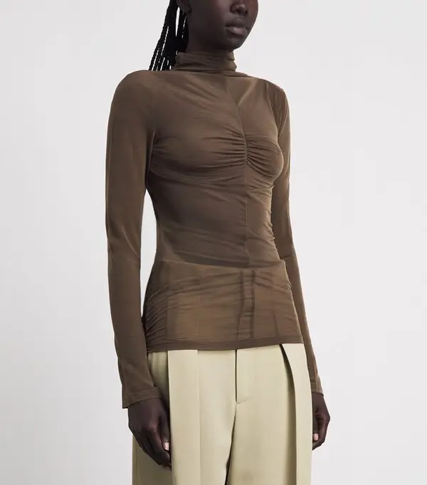 Camilla And Marc Mesh Jersey Long-sleeve Novel Top