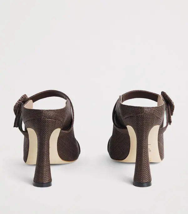 MALONE SOULIERS Raffia Kimberly Heeled Mules 90