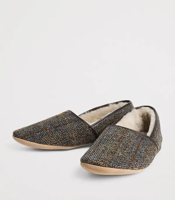 Derek Rose Shearling-lined Crawford Slippers