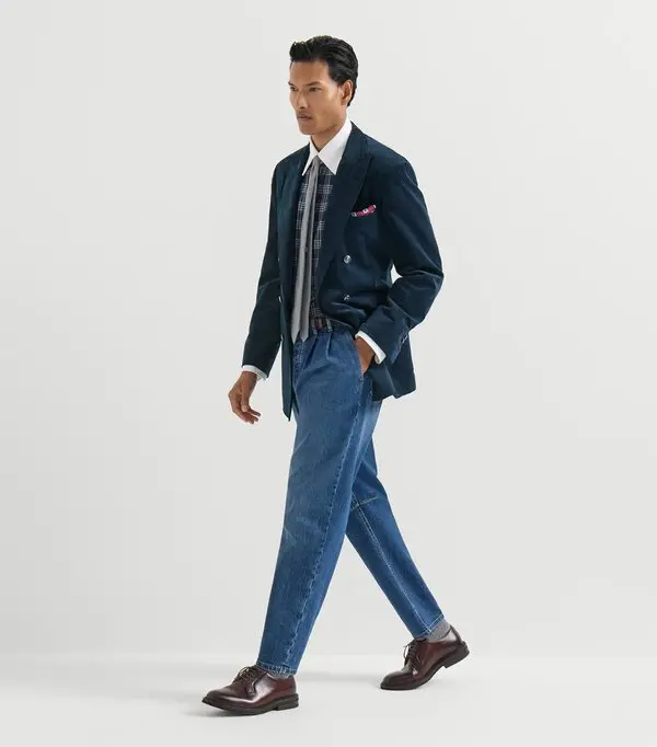 Brunello Cucinelli Sea Island Cotton One-and-a-half-breasted Blazer - Blue