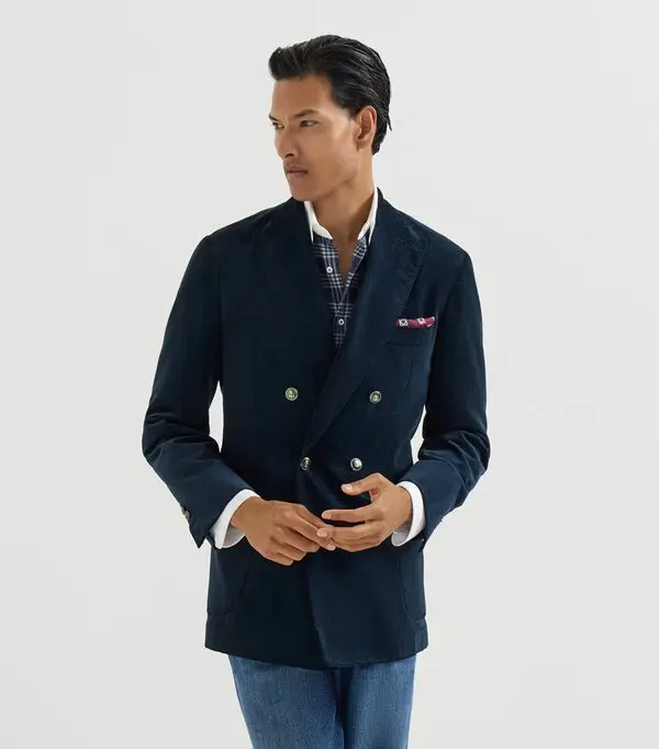 Brunello Cucinelli Sea Island Cotton One-and-a-half-breasted Blazer - Blue
