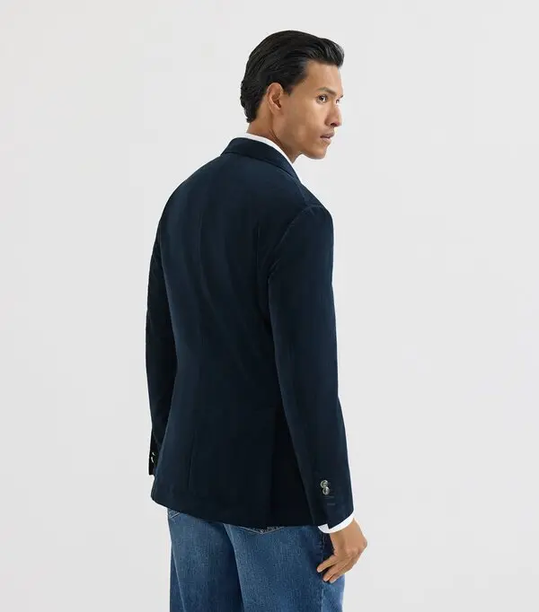 Brunello Cucinelli Sea Island Cotton One-and-a-half-breasted Blazer - Blue