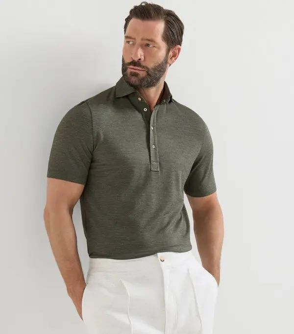 Brunello Cucinelli Virgin Wool-silk-cotton Polo Shirt