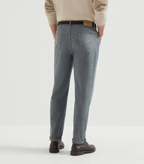 Brunello Cucinelli Virgin Wool Flannel Tailored Trousers