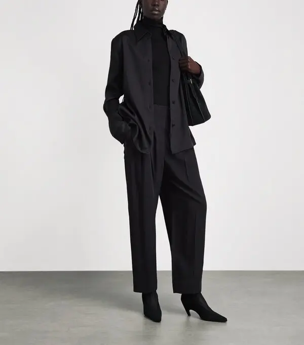 TOTEME Pleated Balloon Trousers - Black