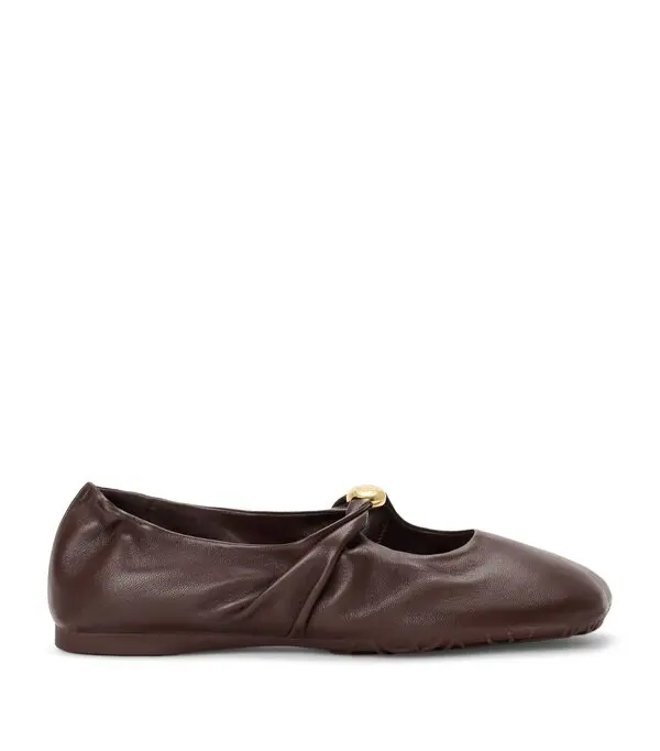 Loewe Leather Pebble Soft Ballet Flats - Black