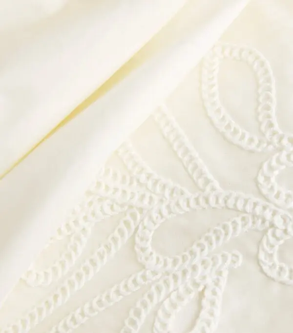 Cinq À Sept Cotton Poplin Embroidered Midi Skirt