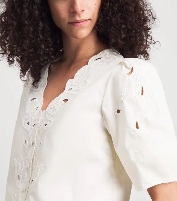 Cinq À Sept Cotton Poplin Paisley Bloom Bellara Top