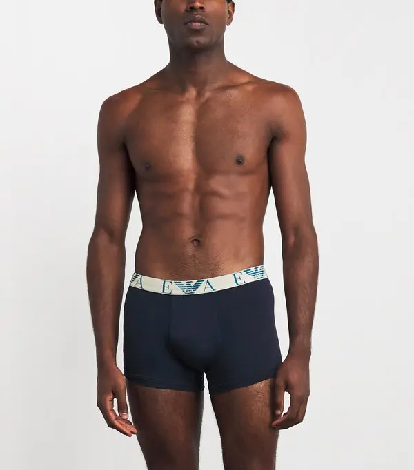 Emporio Armani Stretch-cotton Eagle Monogram Trunks
